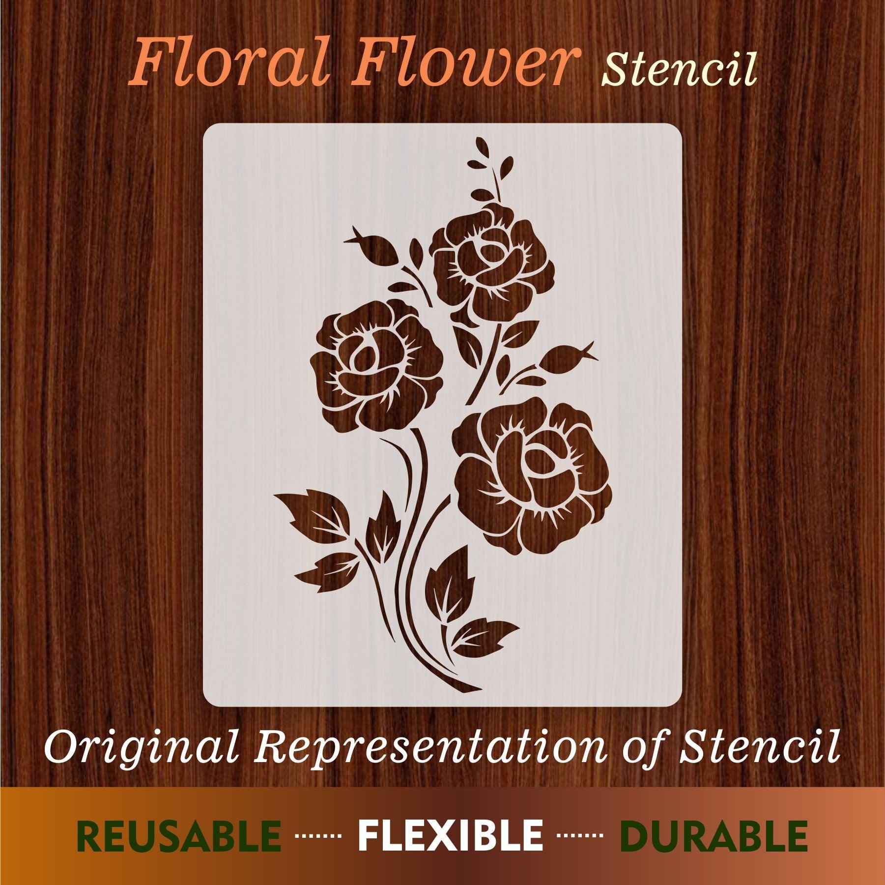 Floral Reusable Sheets Reusable Stencil for Canvas and wall painting.I ...
