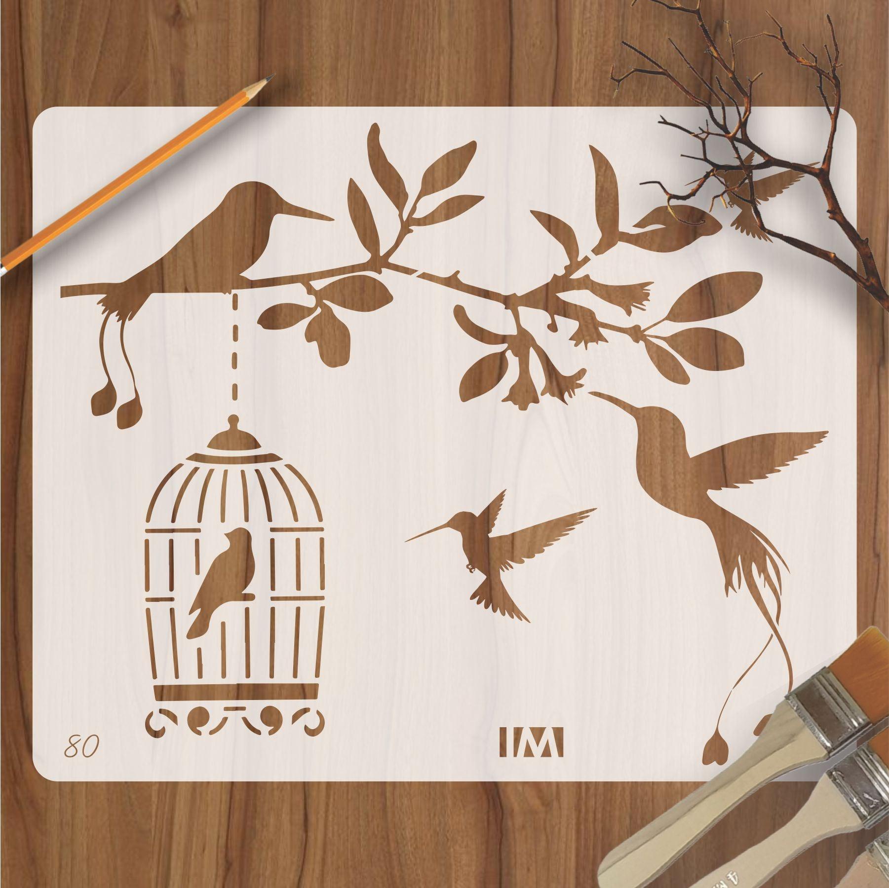 Flying Birds Room décor Reusable Stencil for Canvas and wall painting ...