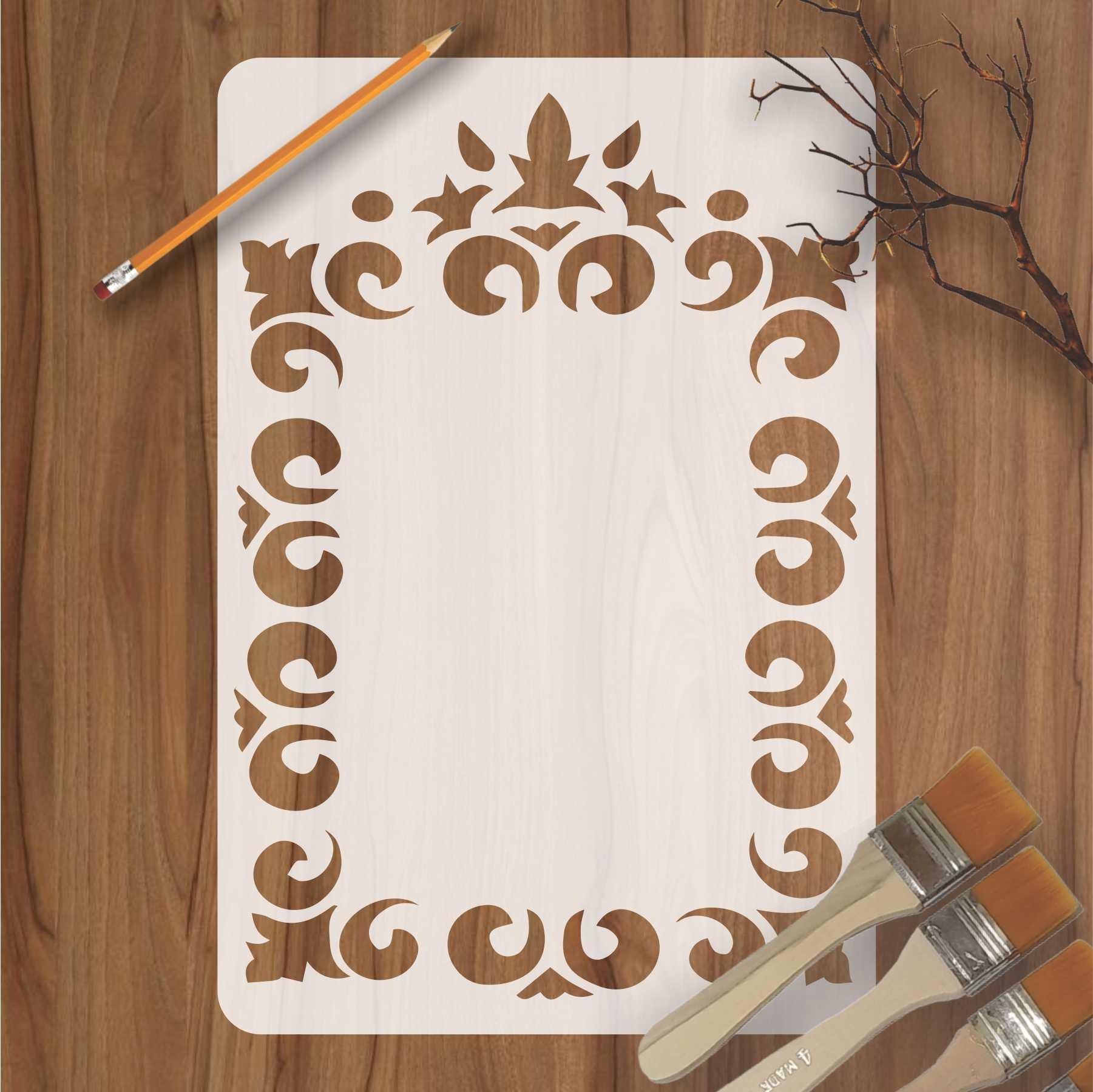 Floral Borders Reusable Stencil for Canvas and wall painting.ID#91 ...